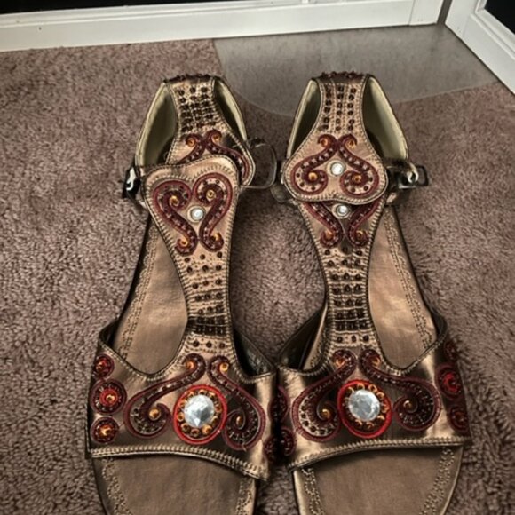 J. Loren | Shoes | Size 2 Bronze Sandal J Loren Collection | Poshmark